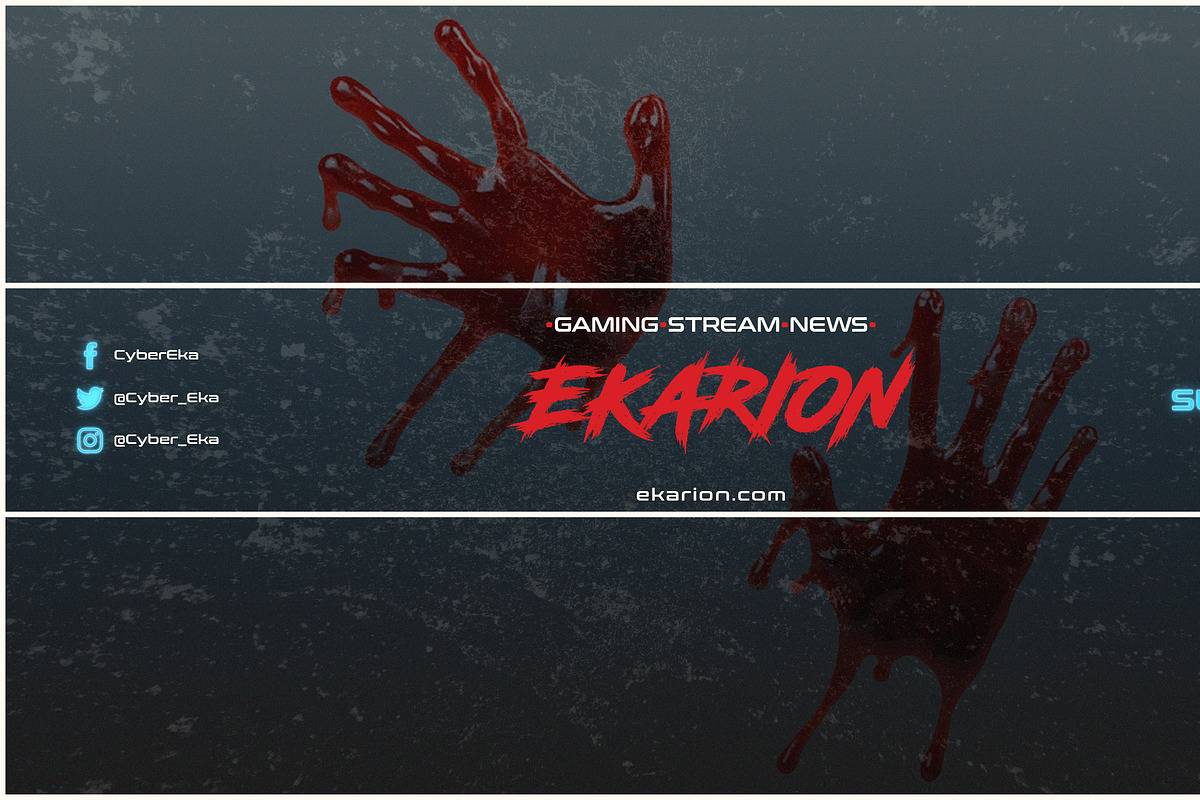 Retro-wave 80's YouTube Banner set, a Social Media Template by Midgardians