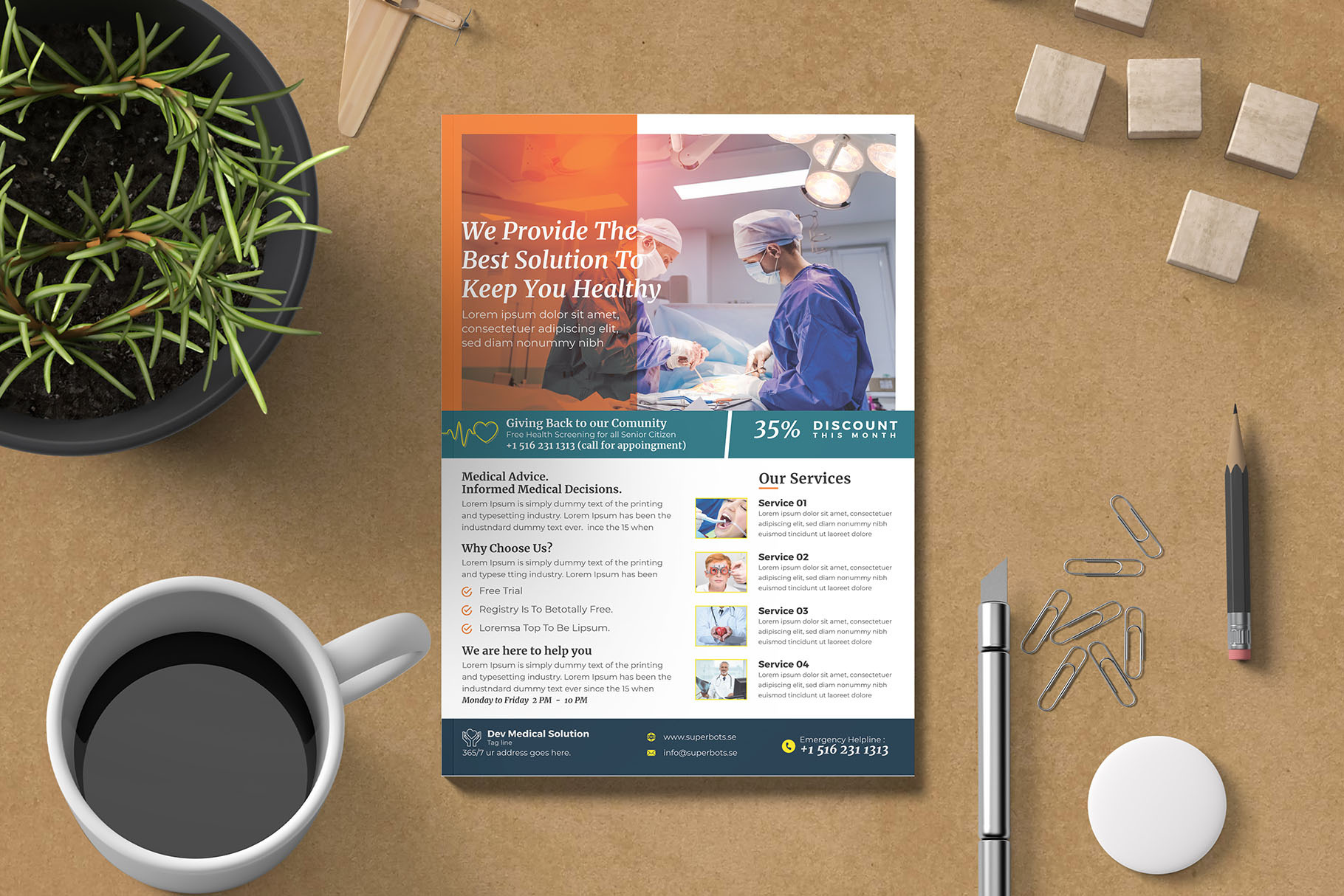 Modern Medical & Healthcare Flyer, a Flyer Template by litoondev