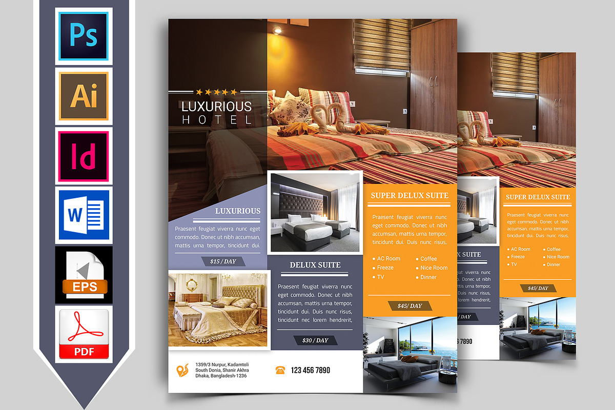 10 Hotel Flyers Bundle 90% OFF, a Flyer Template by Imagine Design Studio