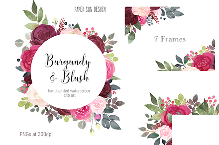 Peonies Frames Clip Art, an Illustration by Paper Sun Design