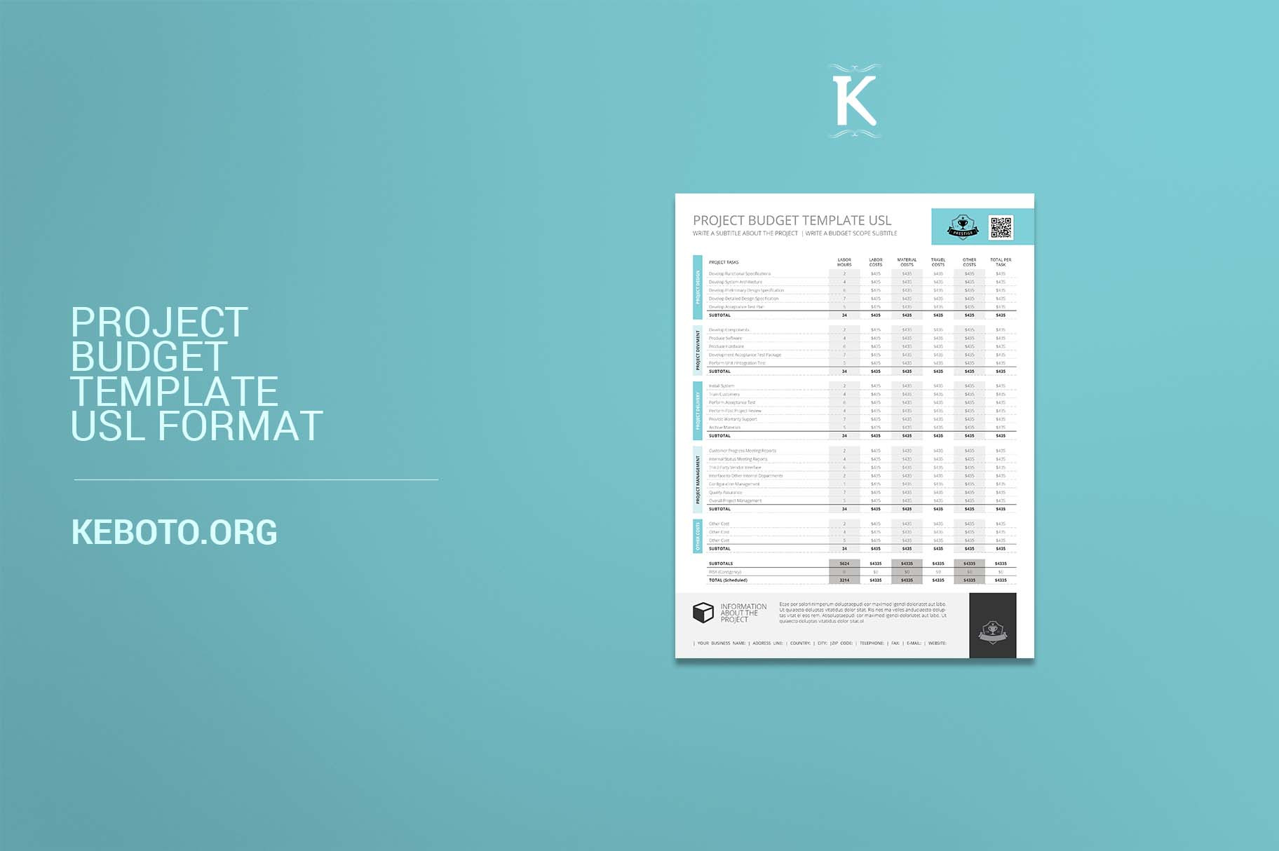 Project Budget Template USL Format, a Templates & Theme by Keboto ... Project Budget Template USL Format, a Templates & Theme by Keboto ...
