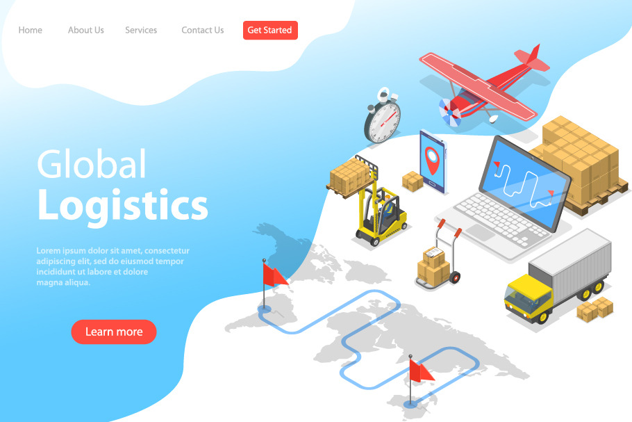 Global logistics, a Transportation Illustration by AndriiStore