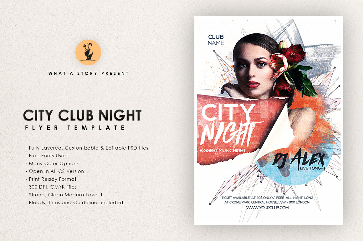 City Club Night, a Flyer Template by What a Story