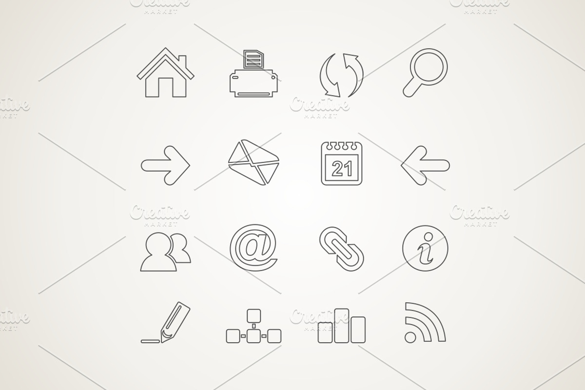 Web outline icon, an Outline Icon by Vector | Creative Market