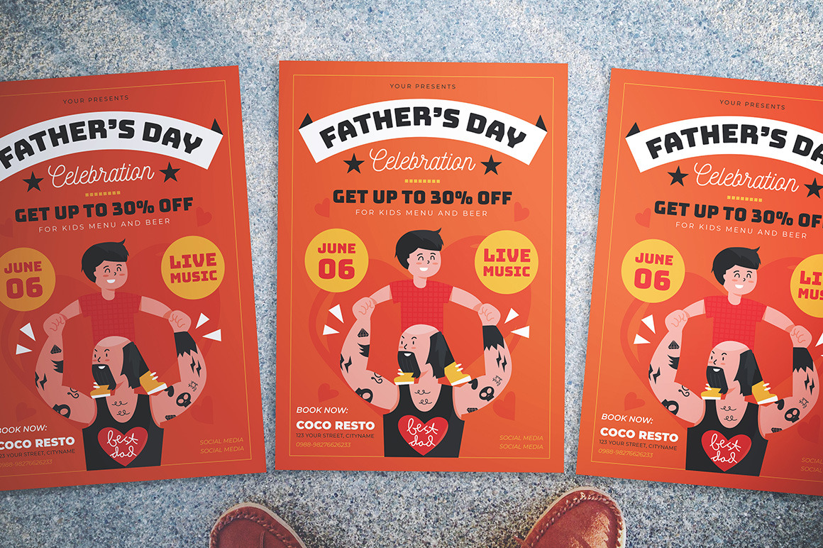 Father's Day Promotion Flyer, a Flyer Template by Gumico Studio.
