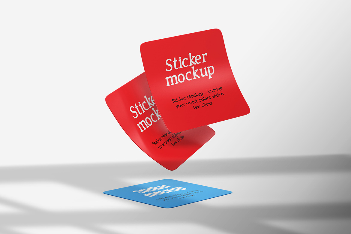 Square Stickers Mockup, a Print Template by PrexTheme | Creative Market