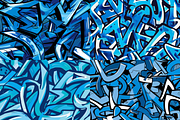 Blue Graffiti Seamless Patterns