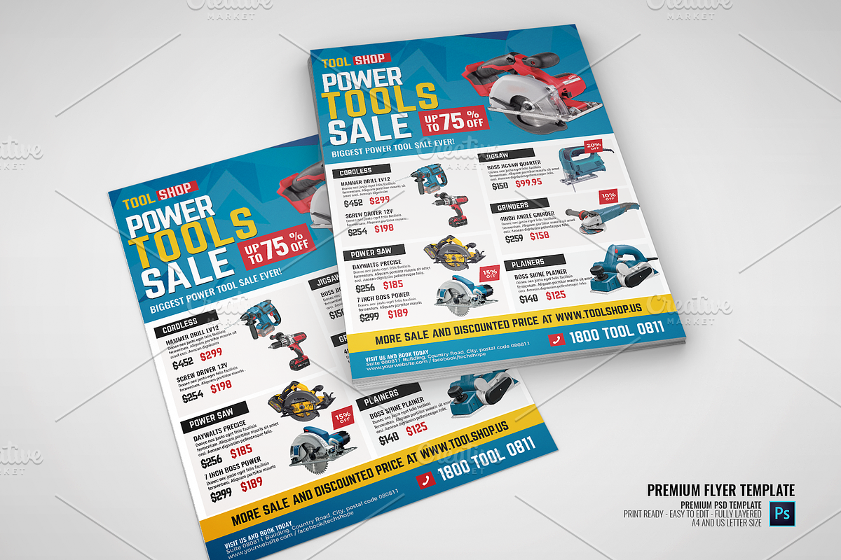 Power Tools Sale Flyer, a Flyer Template by PSDPixel