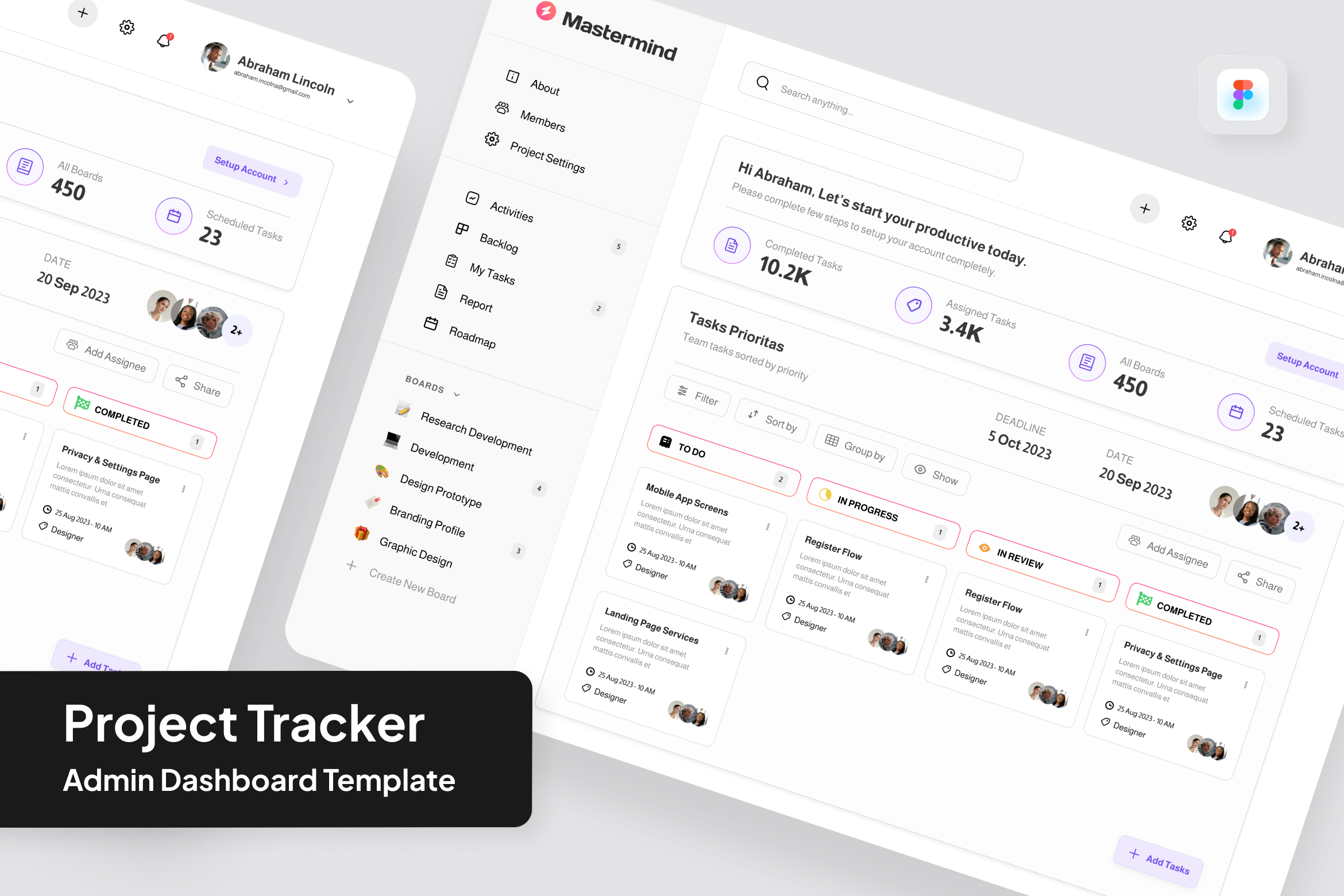 Project Tracker Admin Dashboard, an UI Kit Template by SquidPixey