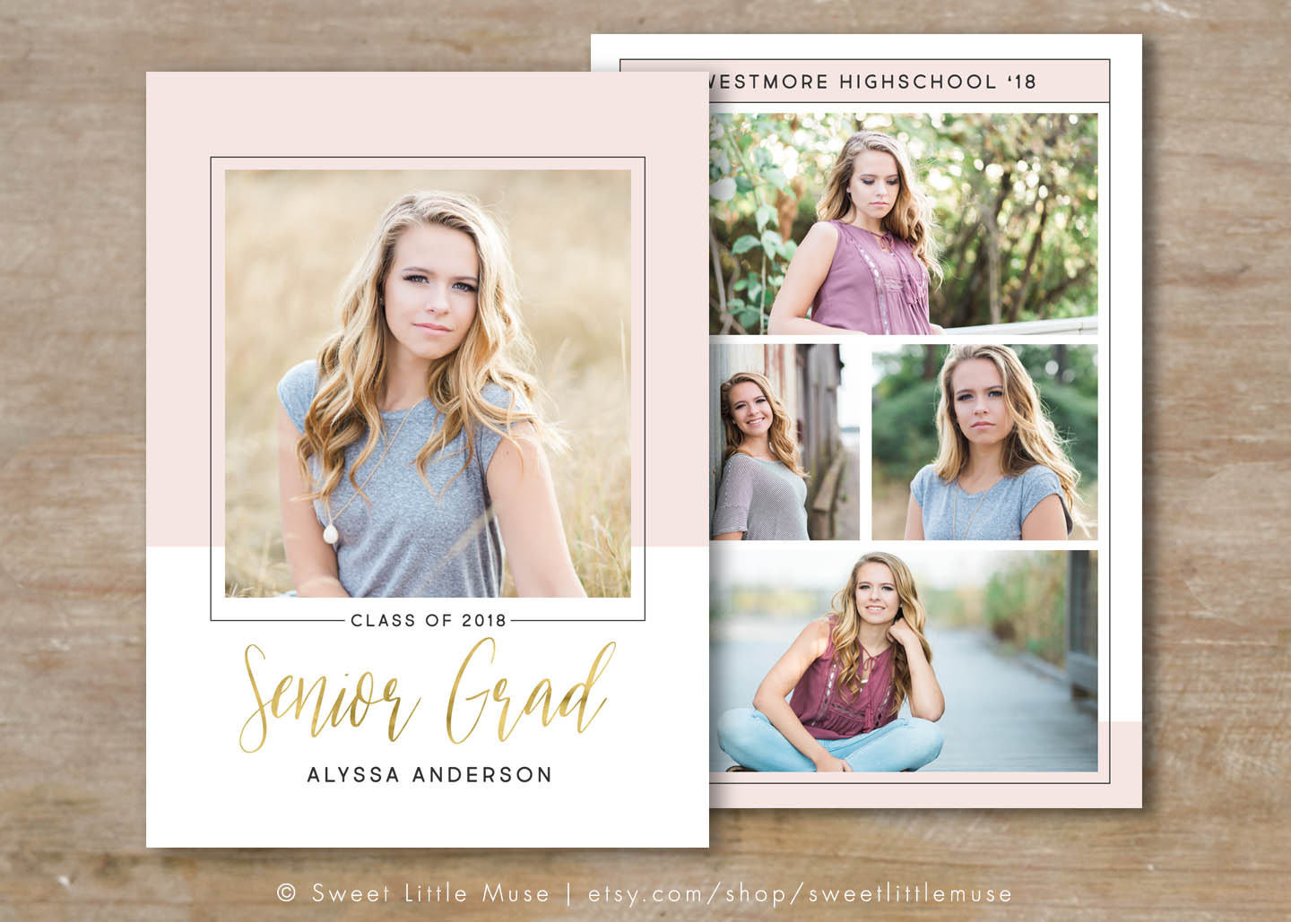 Senior Graduation Card Template, a Card Template by Sweet Little Muse