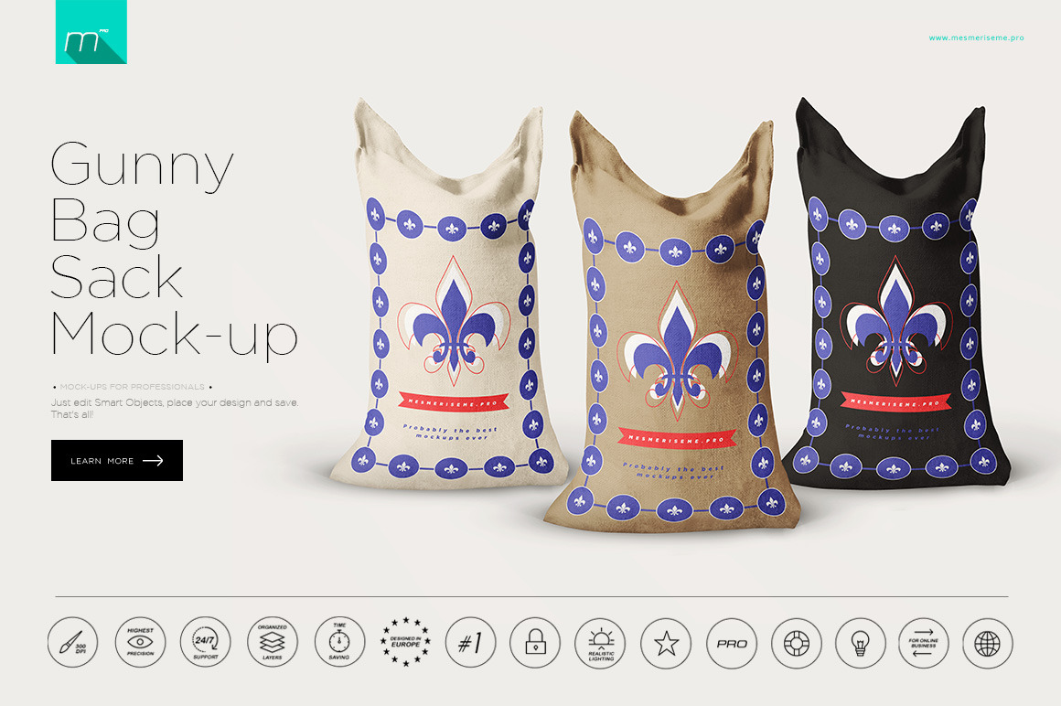 Gunny Bag Sack Mockup, a Packaging Mockup by Mocca Mockups Store