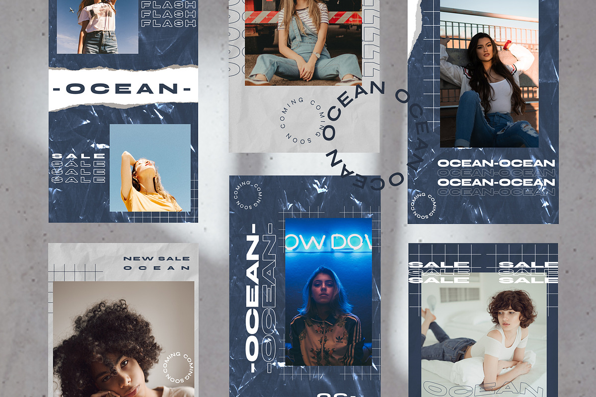 OCEAN Instagram Template, a Social Media Template by Compaq_Creative