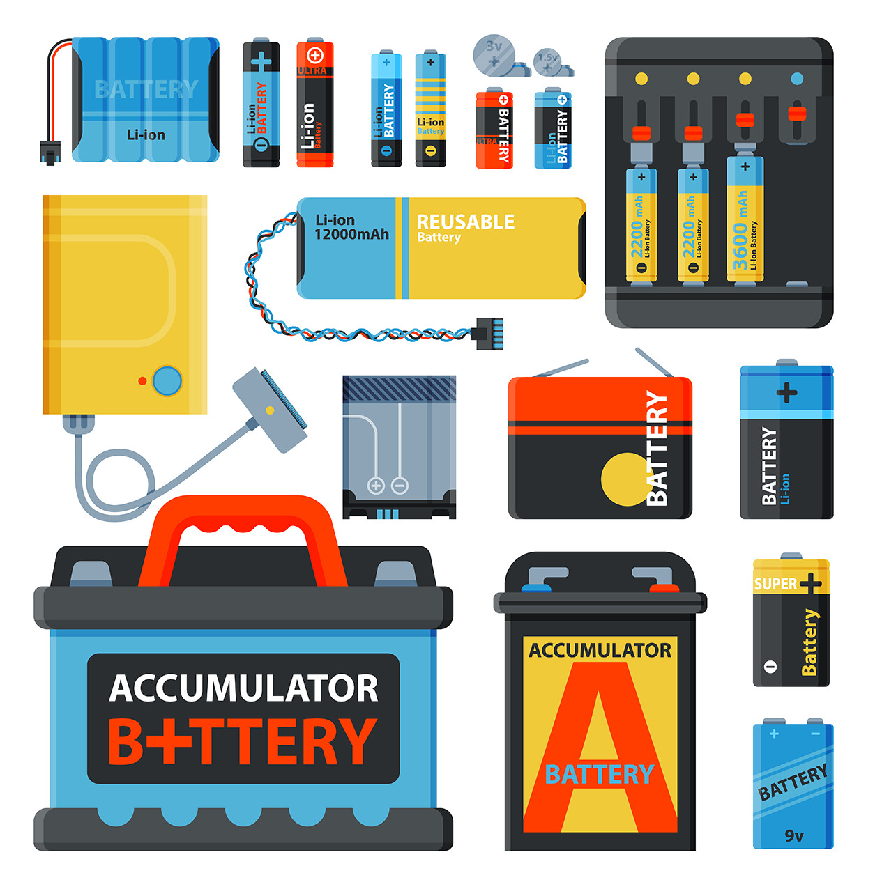 Battery energy save accumulators, an Object Illustration by RocketArt ...