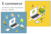 Isometric e-commerce illustrations, an Illustration by Julia Tim