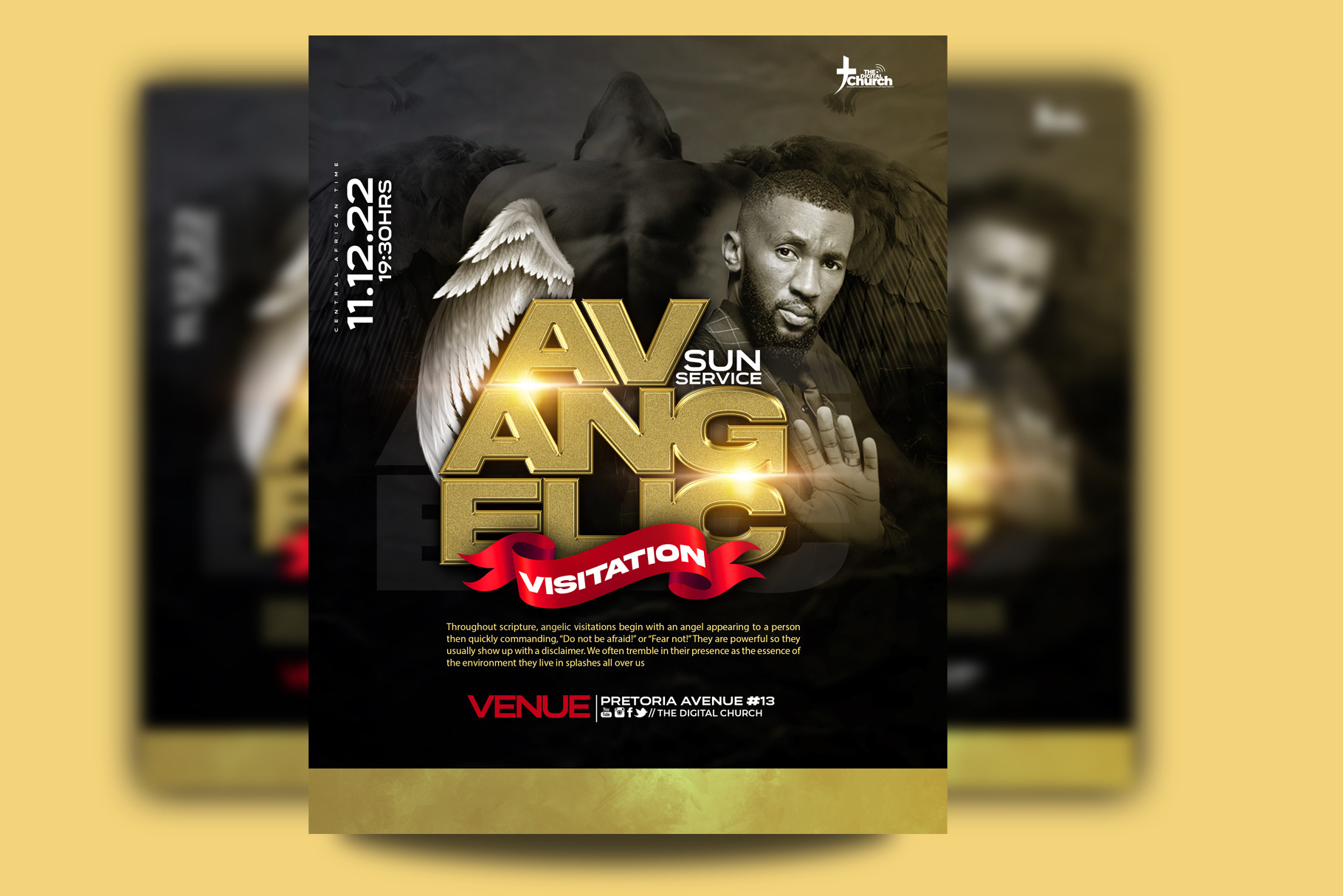 Angelic visitation church flyer