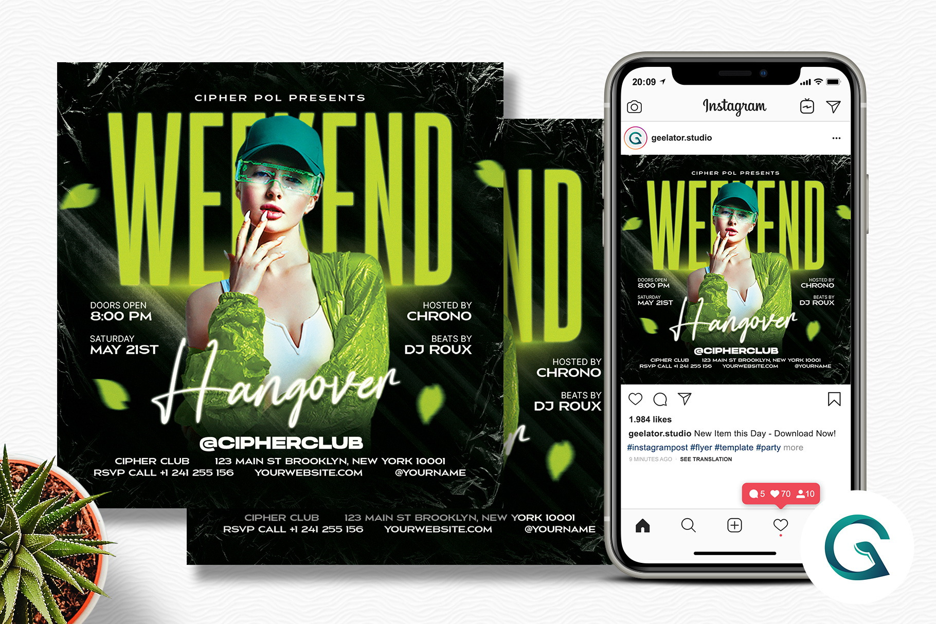 Weekend Party Flyer Template, a Flyer Template by Geelator Studio ...