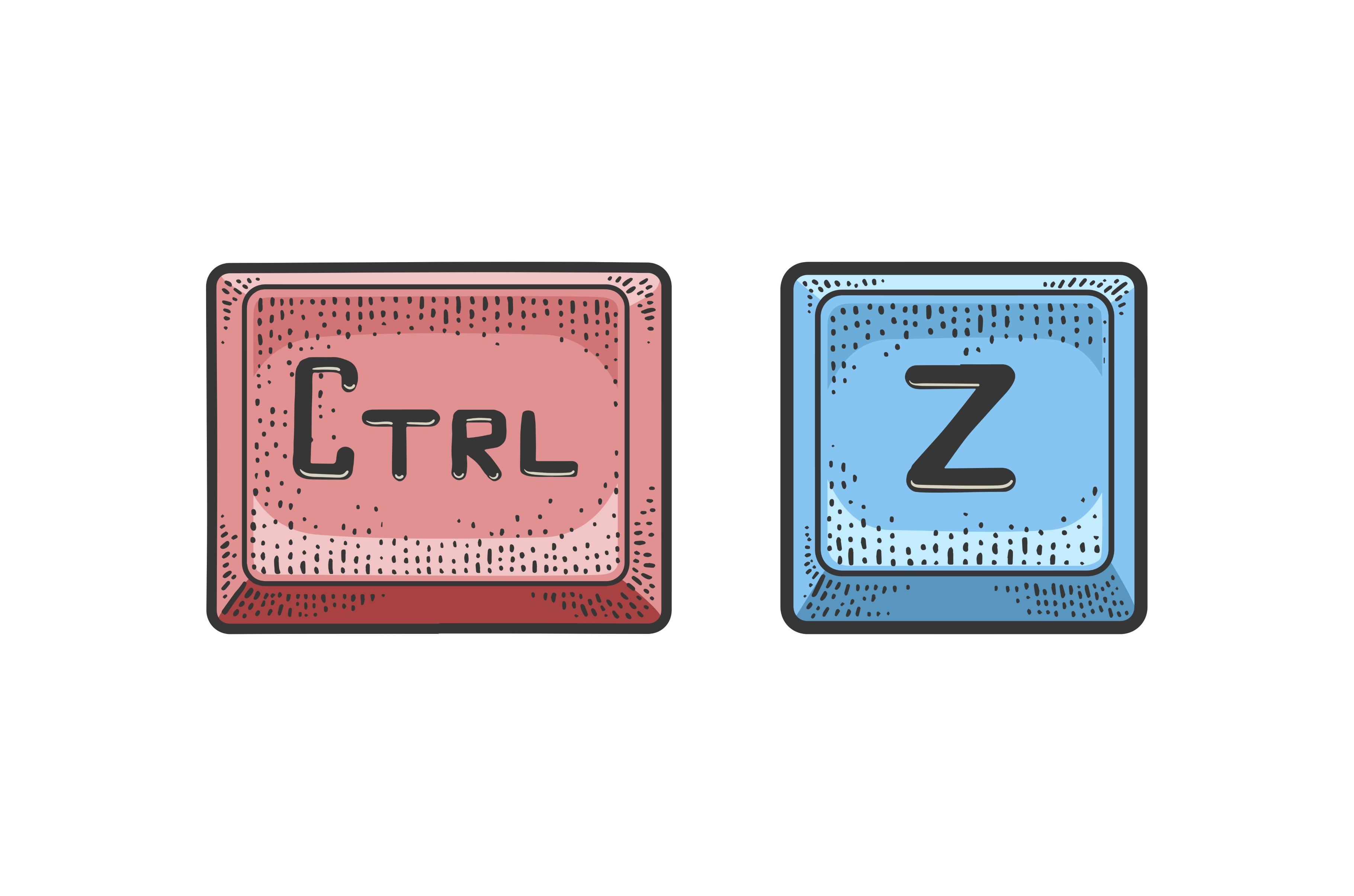 Control Z keys sketch vector, an Object Illustration by AlexArt | Creative Market