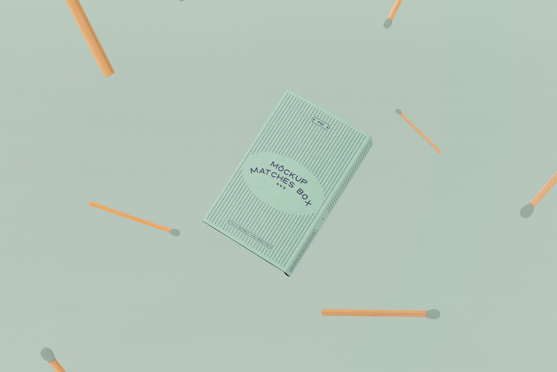 3d Matchbox & Matchstick Mockup, a Print Template by The Rose Project