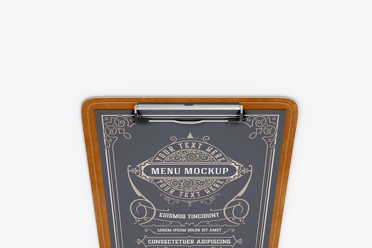 Leather Menu Board Mockup, a Product Mockup by OneVectorStock ...
