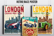 Retro race posters, an Education Illustration by swsctn