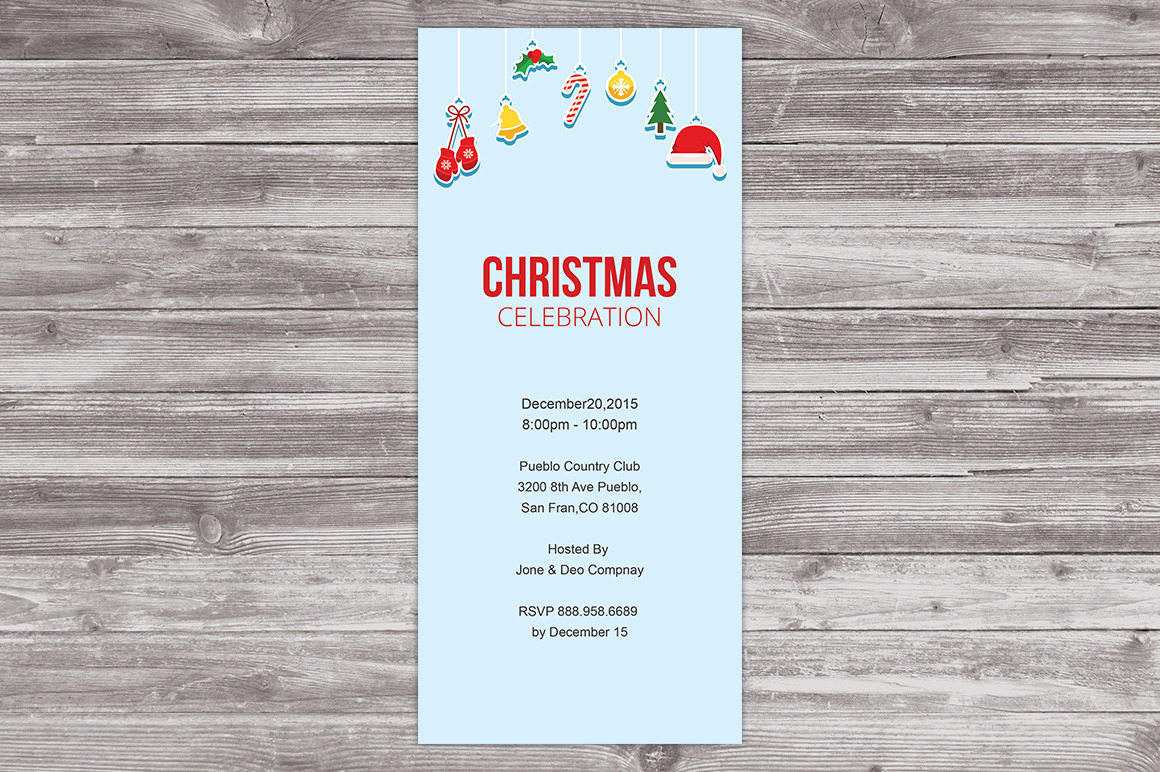 Christmas Invitation Card IV01, an Invitation Template by Madhabi Studio