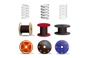 Coil spring icon set, an Illustration by Ylivdesign