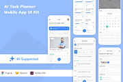 AI Task Planner Mobile App UI Kit, an UI Kit Template by Betush