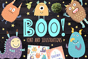 Boo! - Uppercase Font, illustrations, a Script Font by Gulnara Sabirova