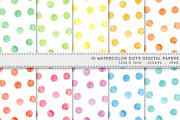 Watercolor Dots Spots Digital Paper, a Pattern Graphic by AzmariDigitals