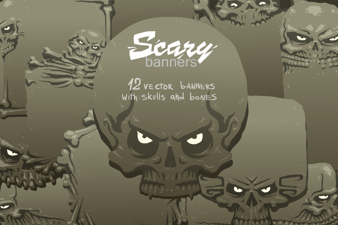 Scary banners bundle, vector, an Object Graphic by IvanNikulin