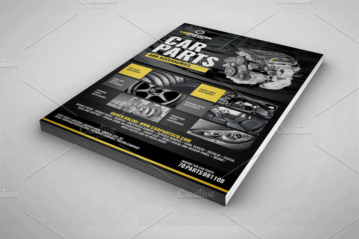 Car Parts and Accessories Flyer, a Flyer Template by PSDPixel