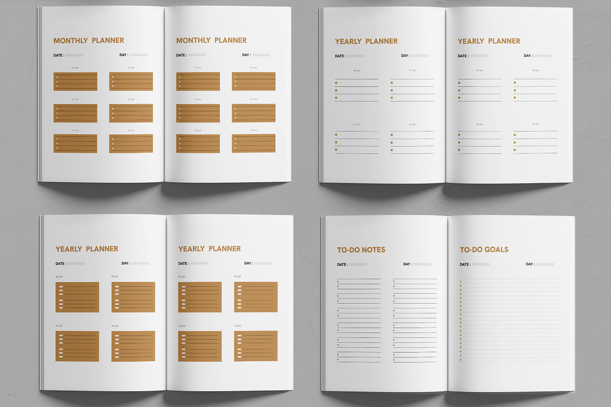 Daily Weekly Monthly Planner Design
