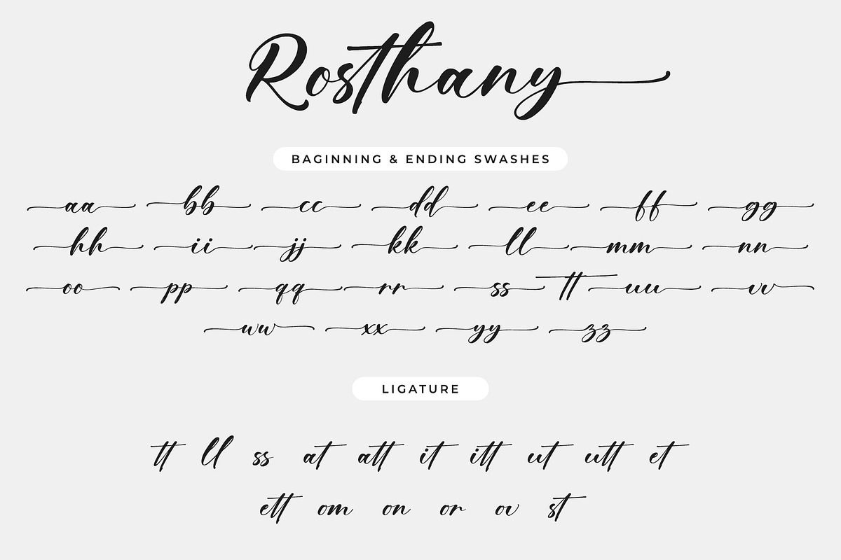 Rosthany - a handwritten script, a Script Font by Beautypes