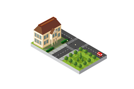 Isometric landscape, an Illustration by AlexZeL