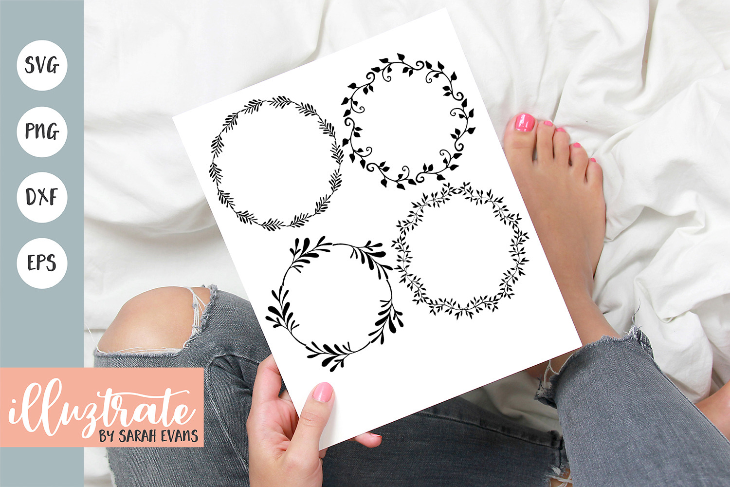 Hand Drawn Wreath SVG Cut File, a Decorative Illustration by illuztrate