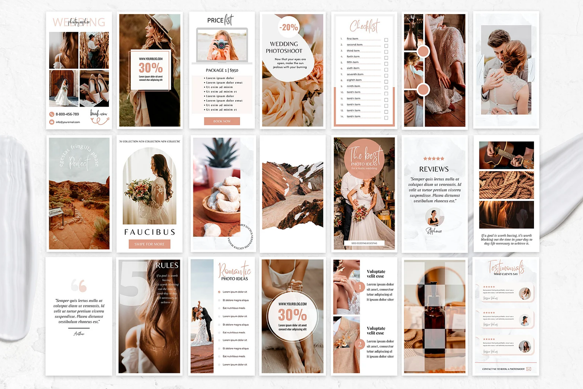 Photographer Instagram Post Bundle, a Social Media Template by SwitzerShop