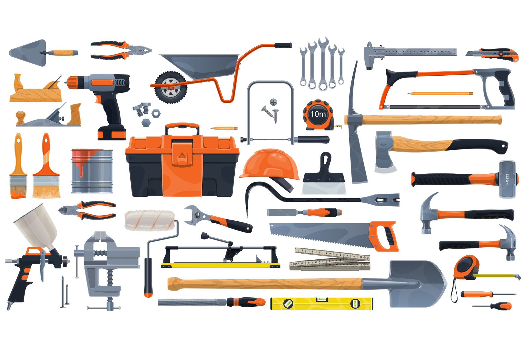 Construction, DIY and repair tools, an Illustration by Vector Tradition ...