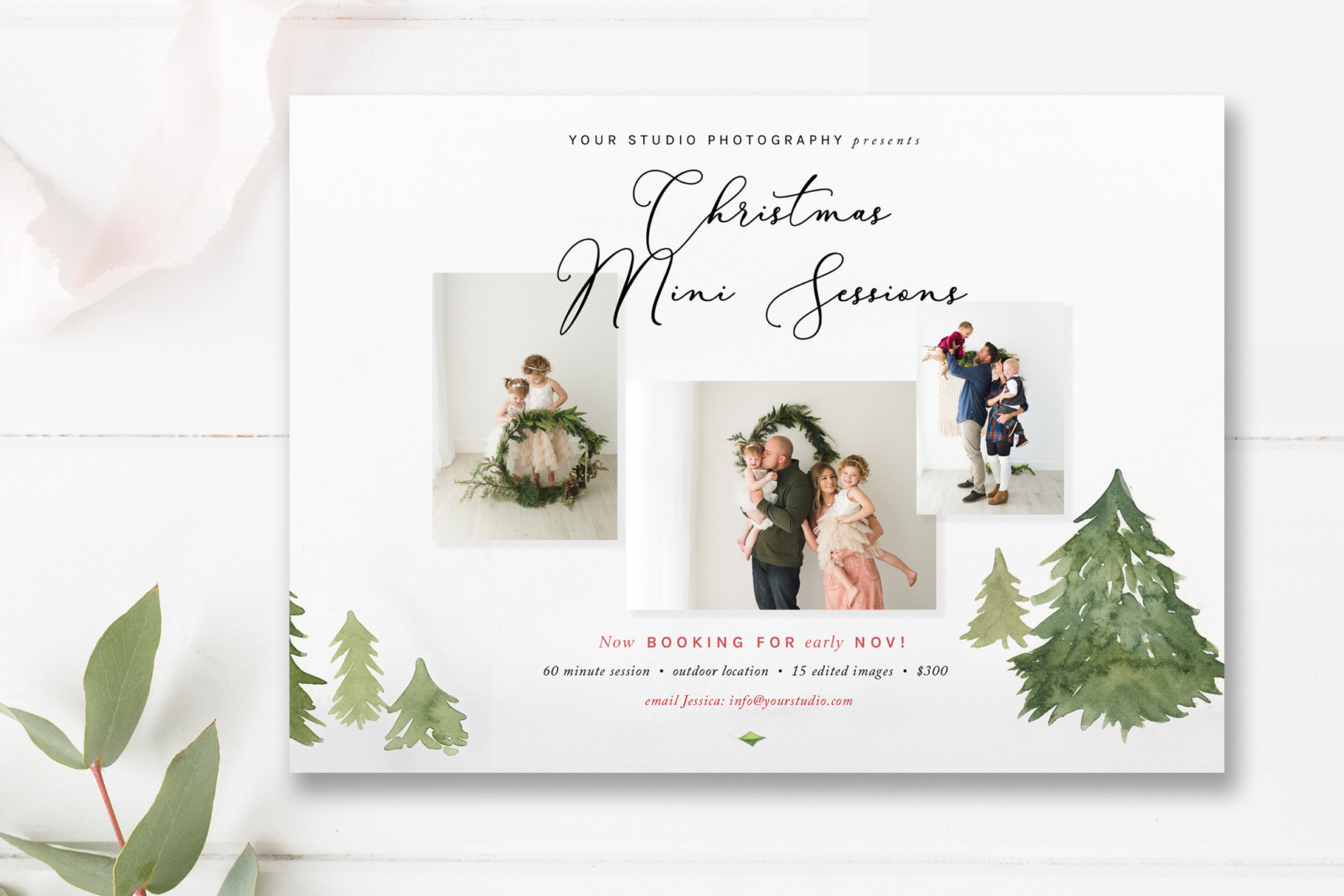 Christmas Mini Session Template, a Flyer Template by By Stephanie ...
