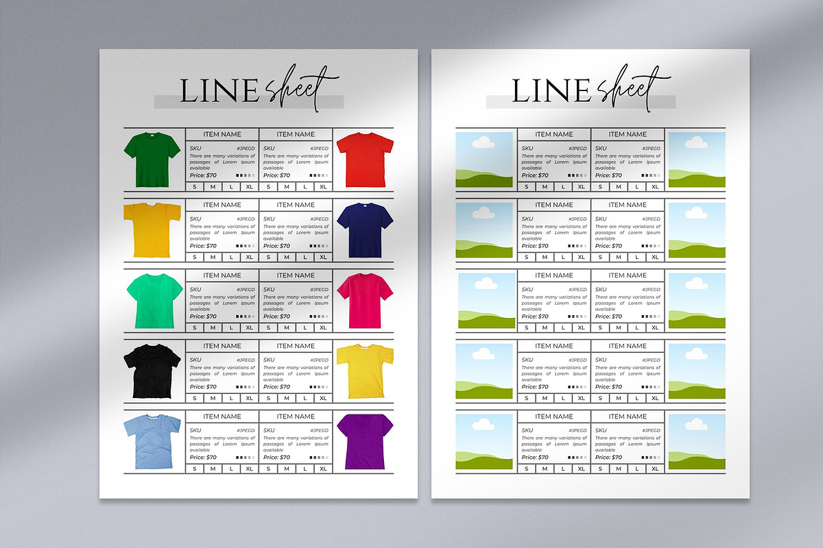Line Sheet Canva Template, a Stationery Template by Graphic Fabrica