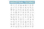 Industrial technic icons, line, a Technology Illustration by urban icon