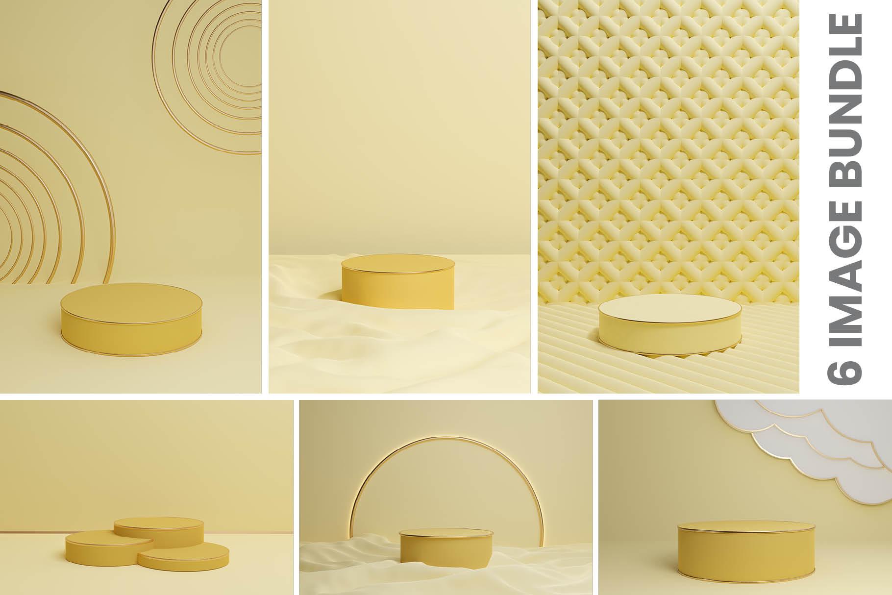 6 Yellow product display podium pack!
