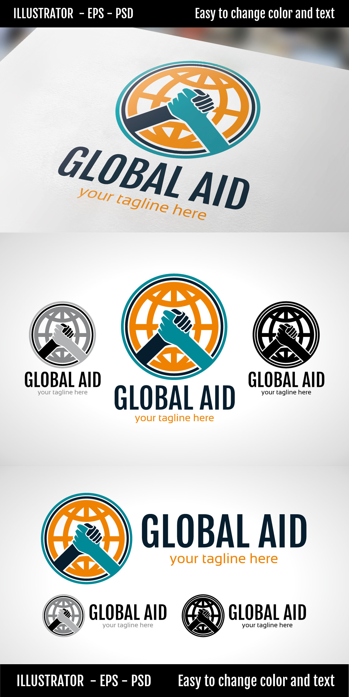 Global Aid, a Branding & Logo Template by doghead