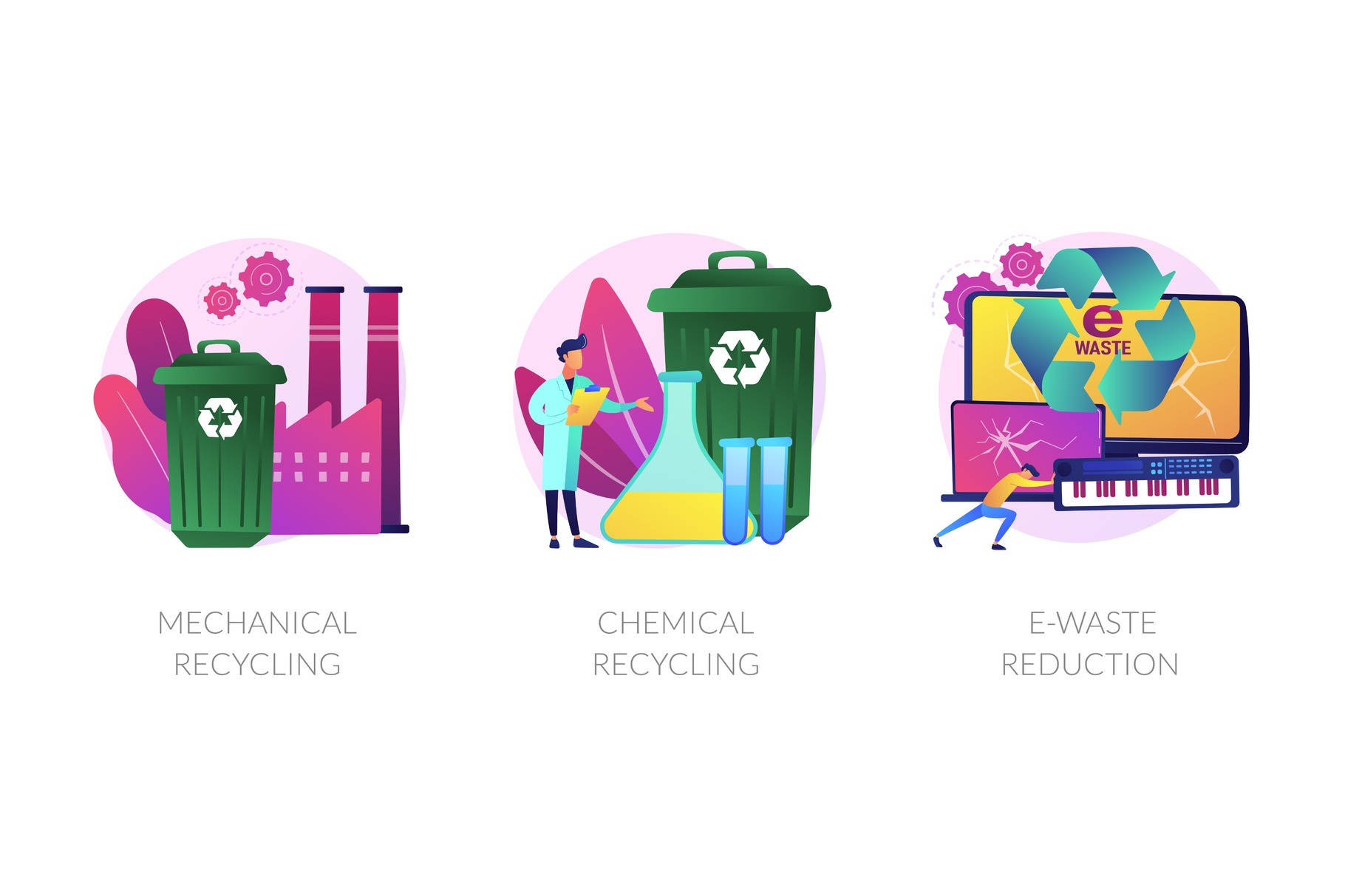 Waste material reuse vector concept, a Person Illustration by Visual ...