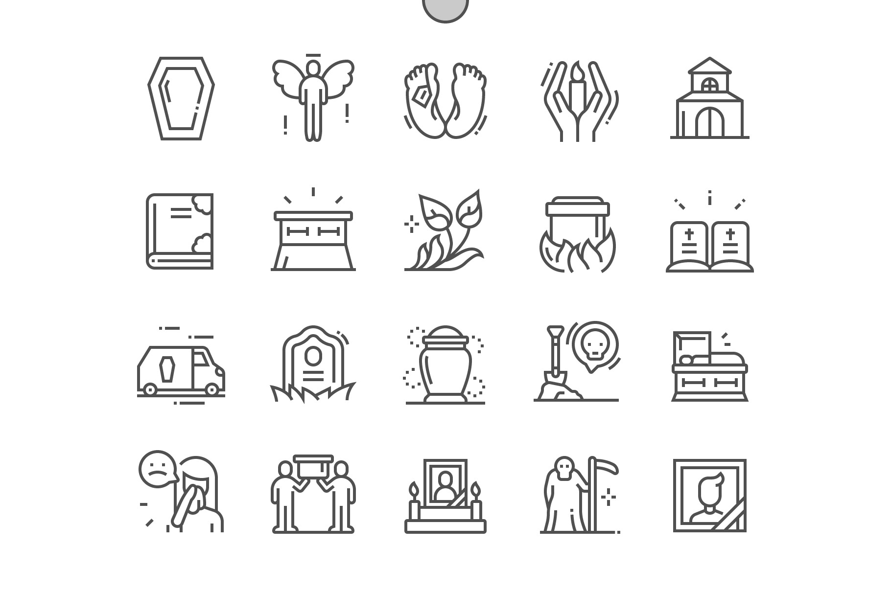 Funeral Line Icons, an Outline Icon by Palau