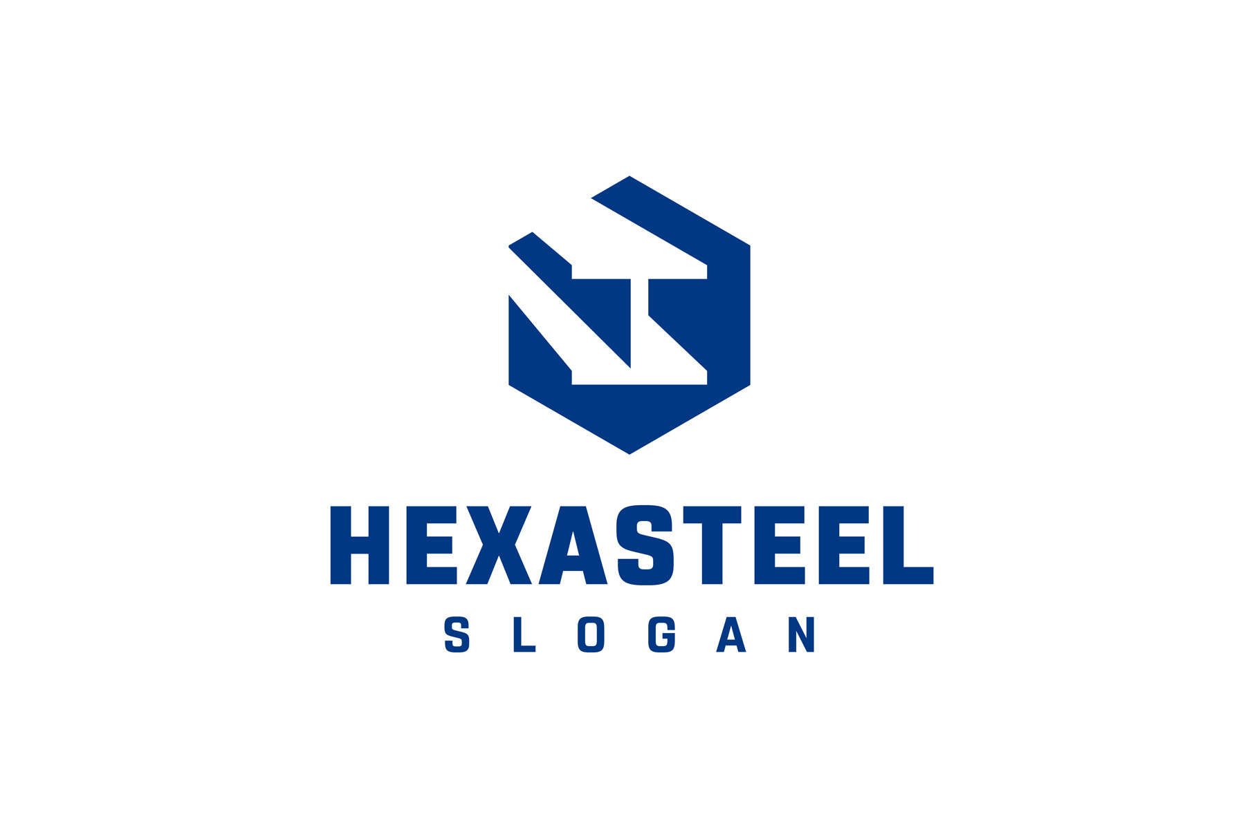 Steel Beam in Hexagon Shape Logo, a Branding & Logo Template by brandphant