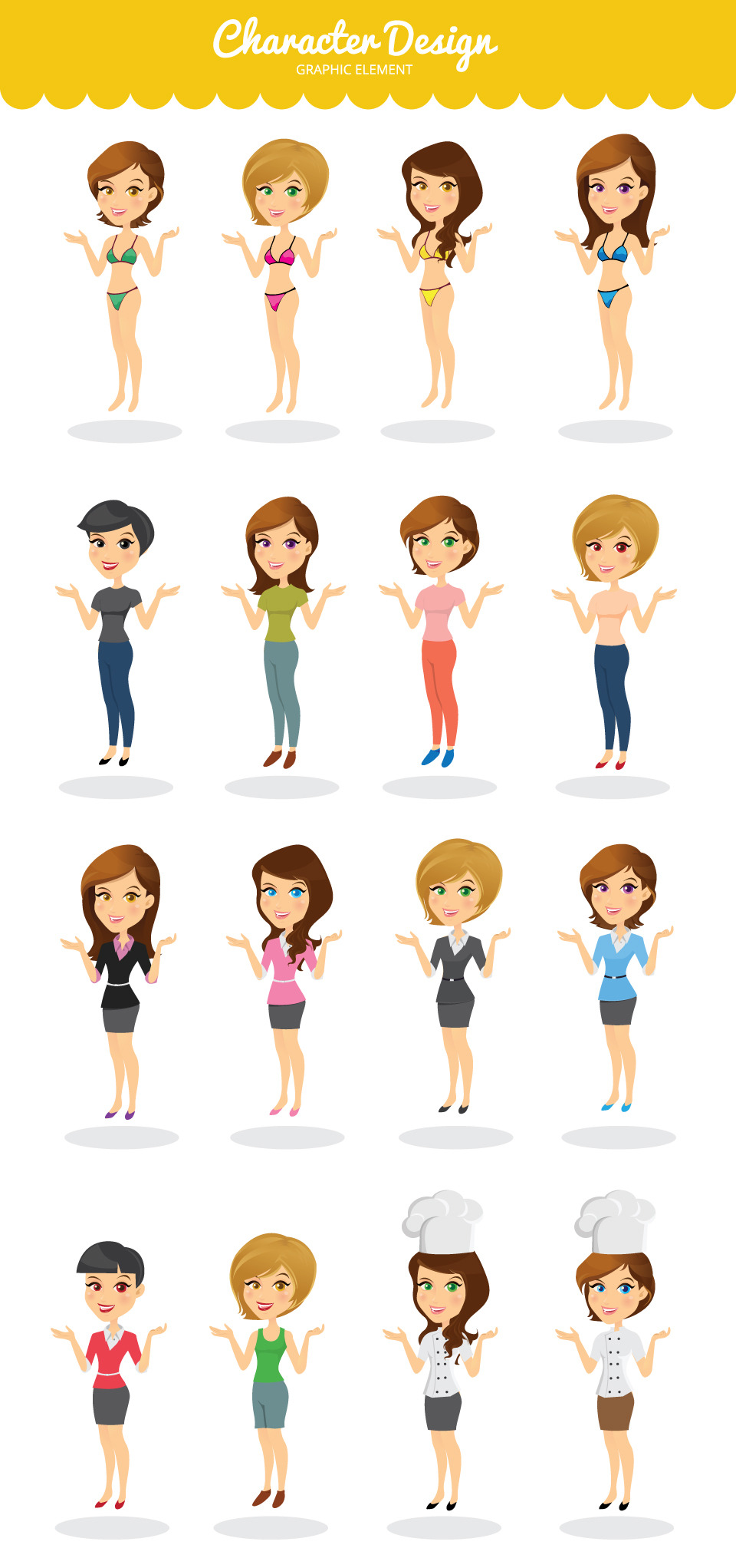 Girl Character Vector Element | People Illustrations ~ Creative Market