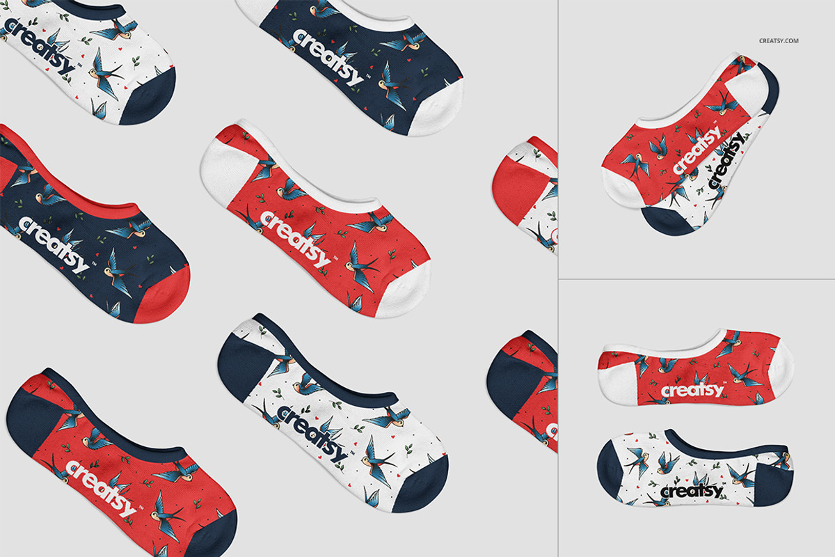 No show Socks Mockup Set, a Product Mockup by Creatsy