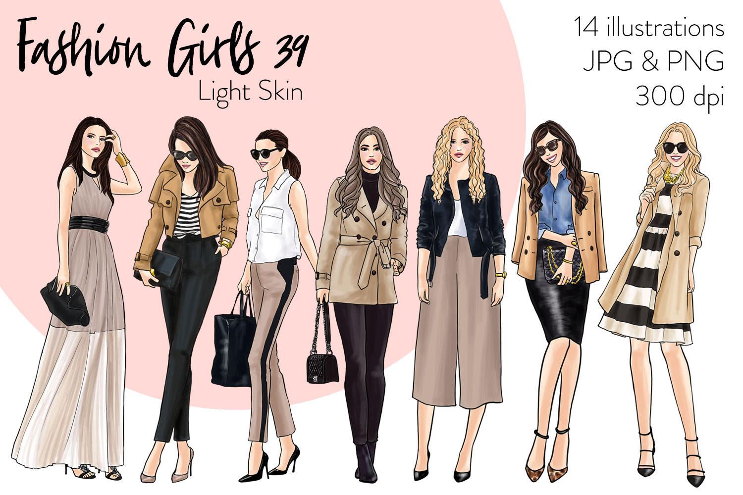 Fashion Girls 39 - Light Skin, an Illustration by Parinaz Wadia Design