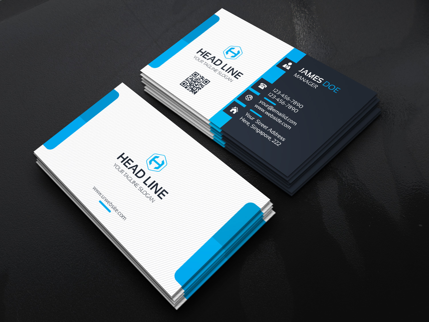 Head Line Business Card, a Business Card Template by GenerousArt