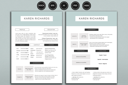 Resume / CV - "Alex" | Resume Templates ~ Creative Market